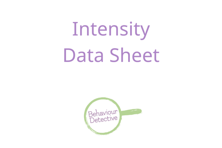 Intensity Data sheet – Behaviour Detective